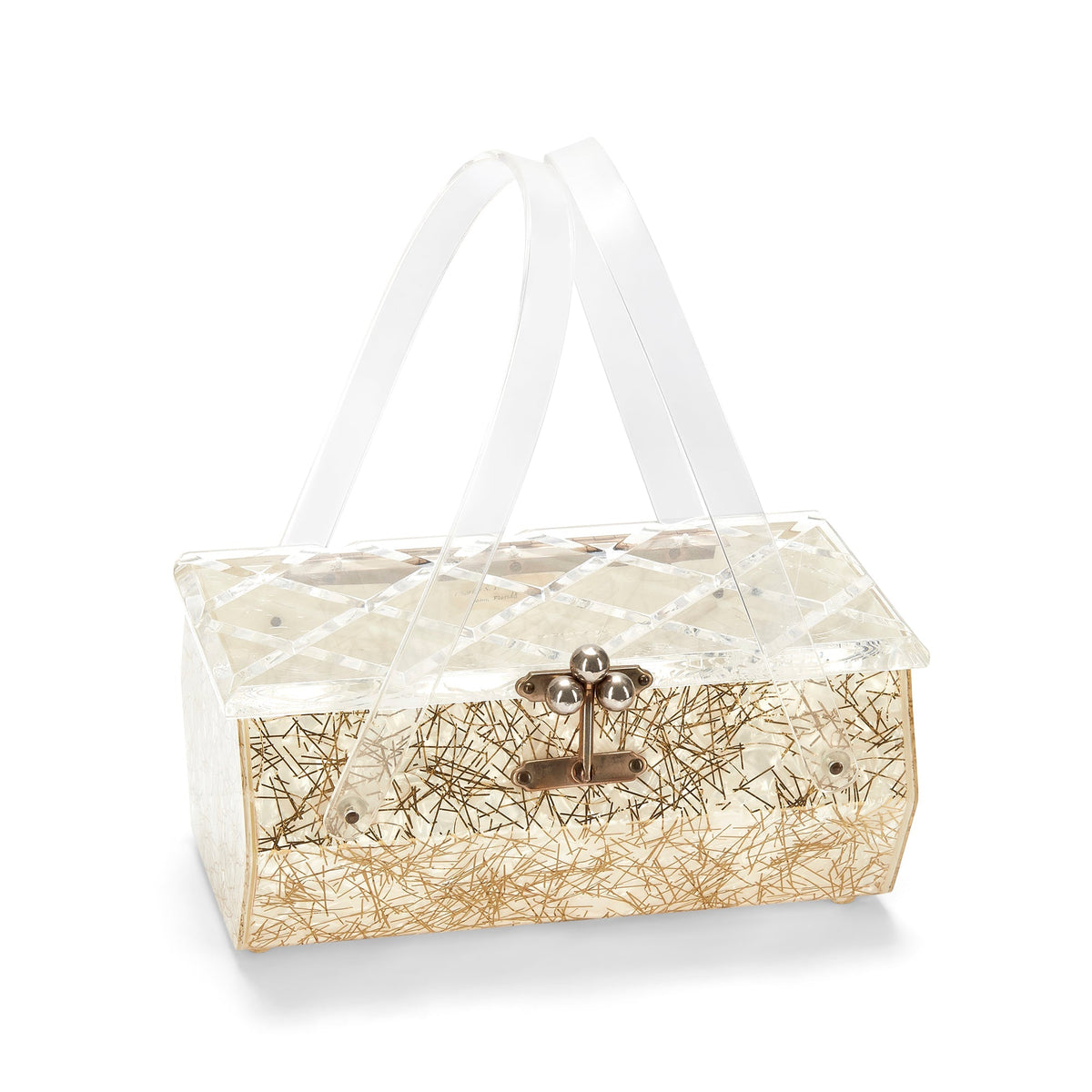 1950s Kahn of Florida Gold Confetti Lucite Double Handled Bag ...