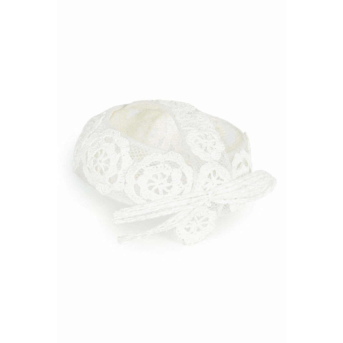 1960s Italian White Raffia Bridal Cap With Floral Design – Peekaboo ...