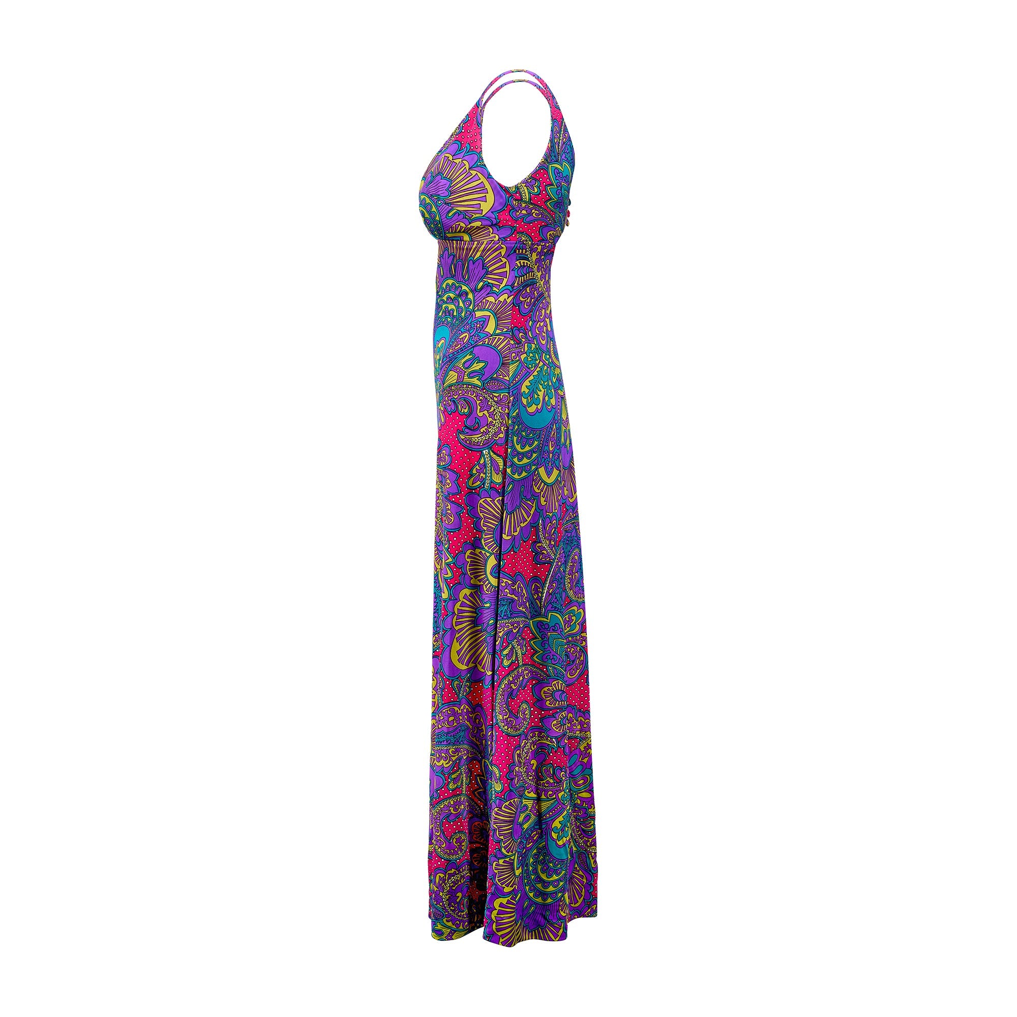 1970s Rose Marie Reid Colourful Paisley Print Maxi Dress – Peekaboo ...
