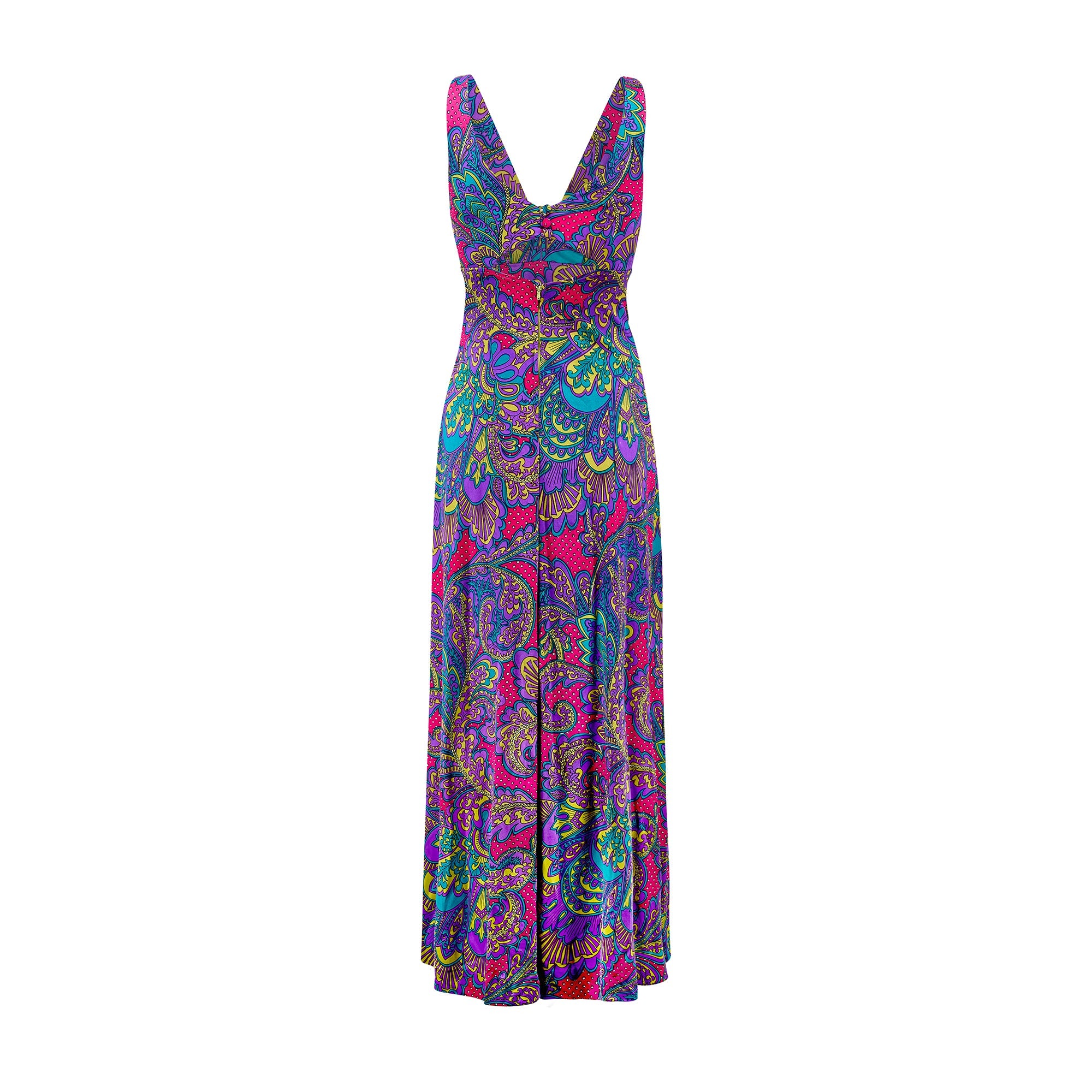 1970s Rose Marie Reid Colourful Paisley Print Maxi Dress – Peekaboo ...