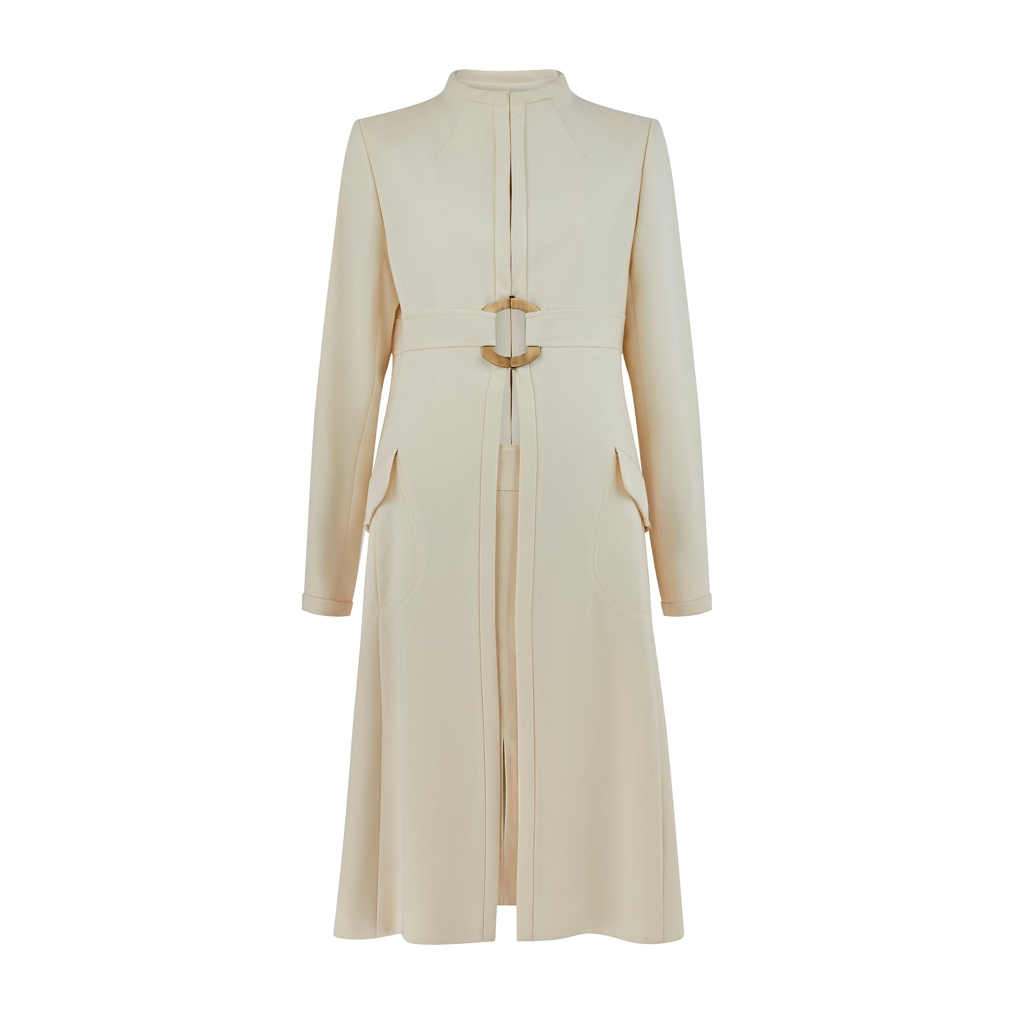 2003 Valentino Runway Documented Cream Coat and Skirt Suit – Peekaboo ...