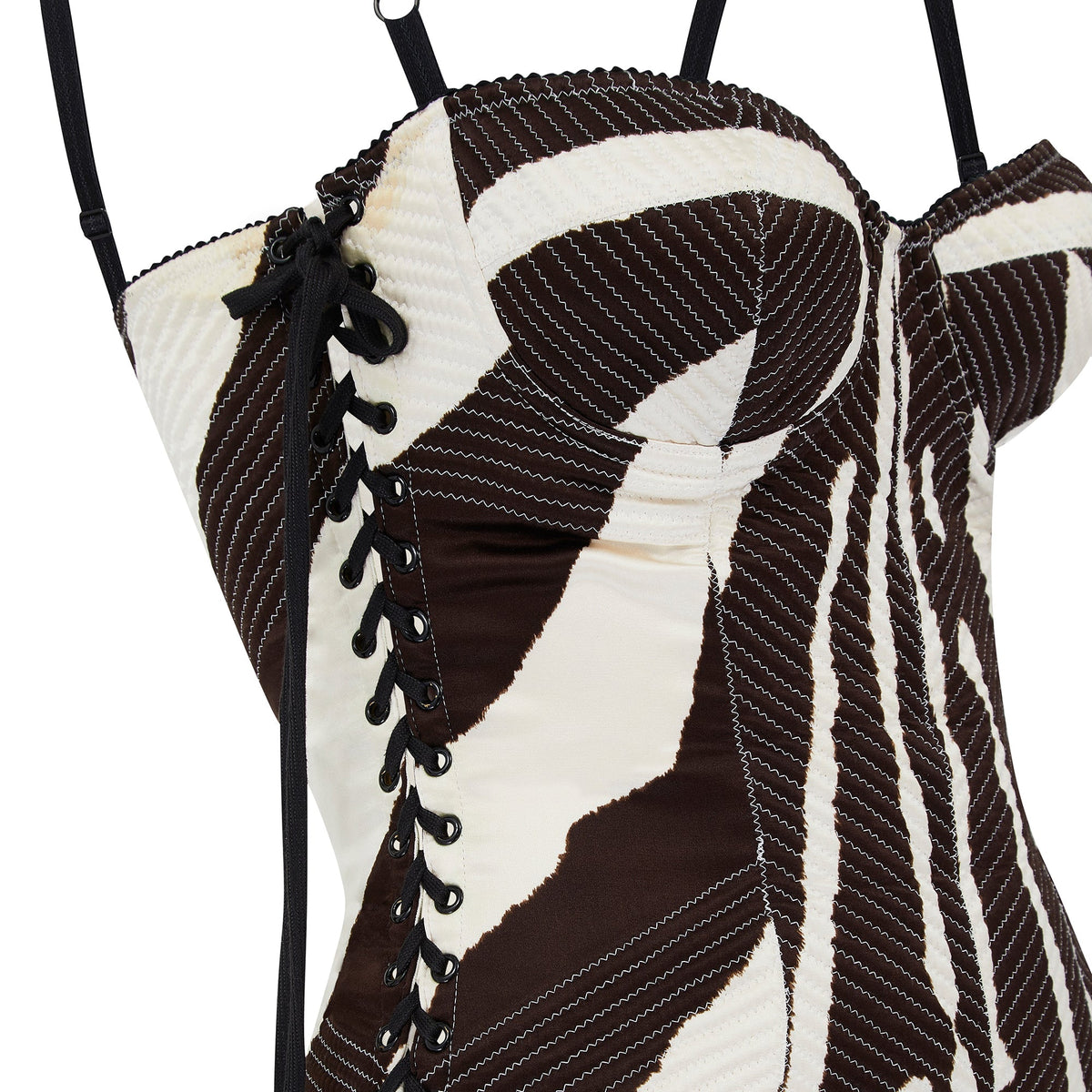 Y2K Dolce and Gabbana Quilted Silk Corset Zebra Print Dress – Peekaboo ...