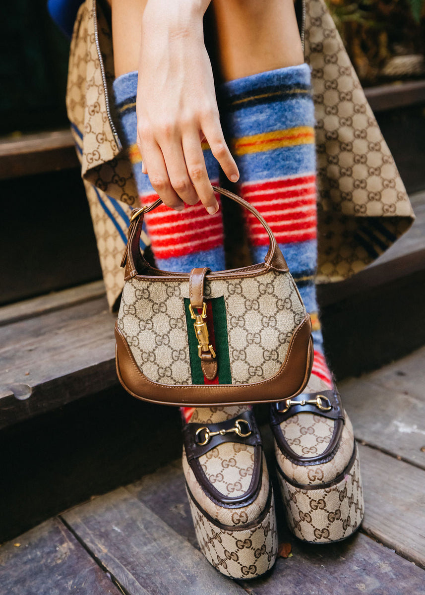 Gucci Jackie Mini Re-Edition Leather Hobo (2015–2018) – Peekaboo ...