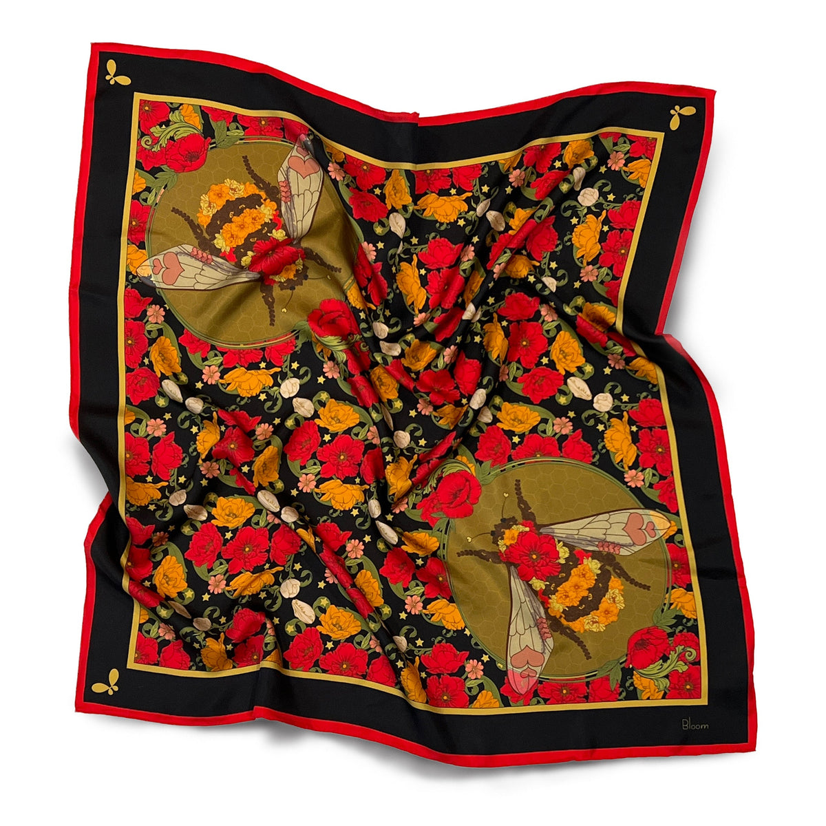 Night Bloom Queen Bee Large Silk Scarf – Peekaboo Vintage Marketplace