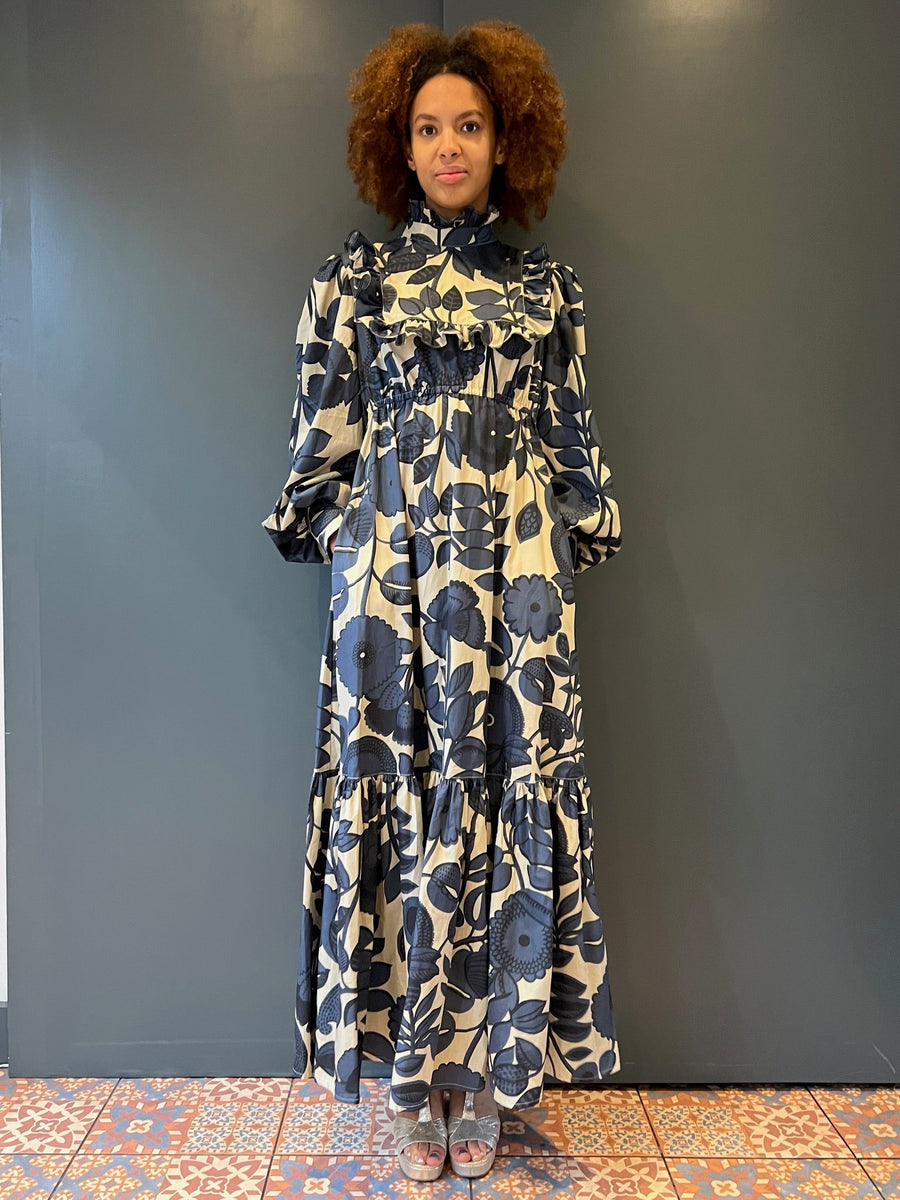 Prairie Dress in Blue Floral Cotton – Peekaboo Vintage Marketplace